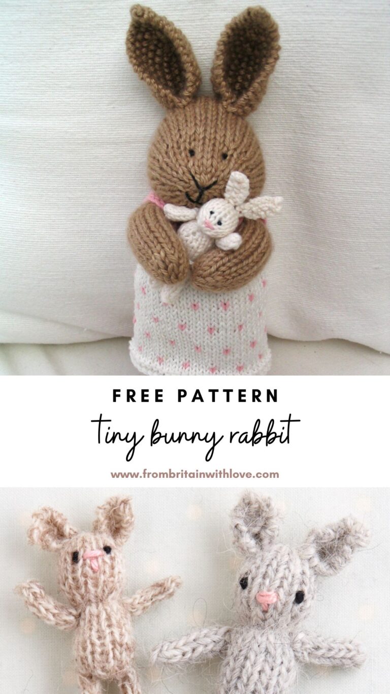 Small rabbit to love - free knitting pattern - From Britain with Love